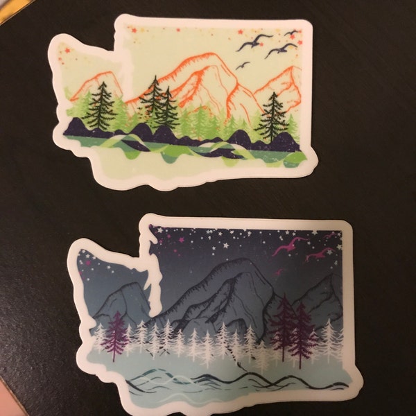 Washington State Mountains Sticker -- Washington Sticker - Etsy