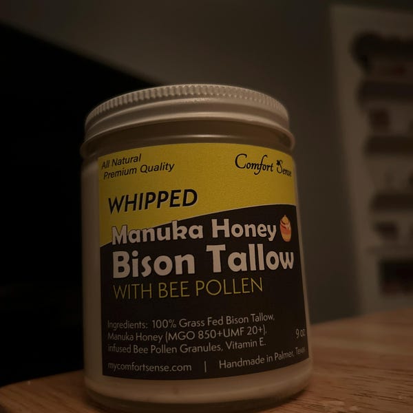 BEE POLLEN Manuka Honey & Bison Whipped Tallow Cream With 850+MGO ...