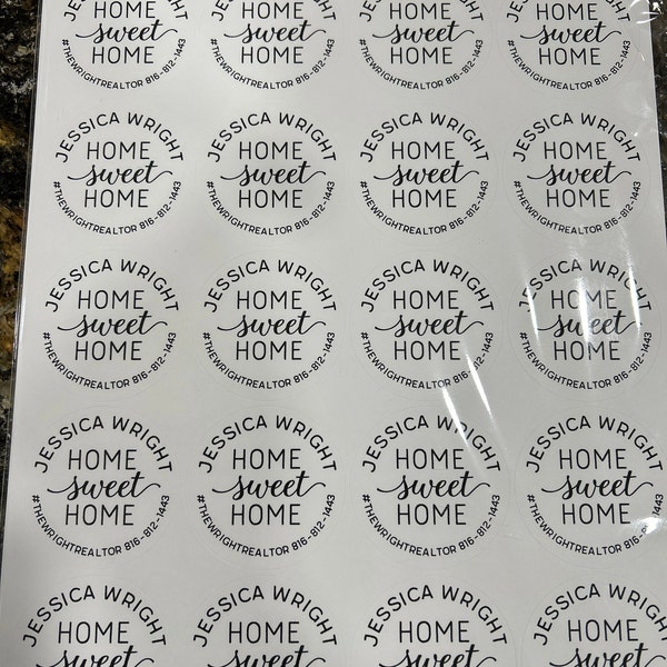 Realtor Open House Labels - 20 Personalized Stickers for Cookies, Candy ...