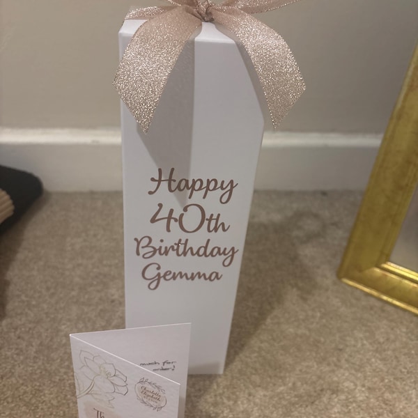 Personalised 40th Birthday CHAMPAGNE Prosecco Flute Glass 40th Birthday ...