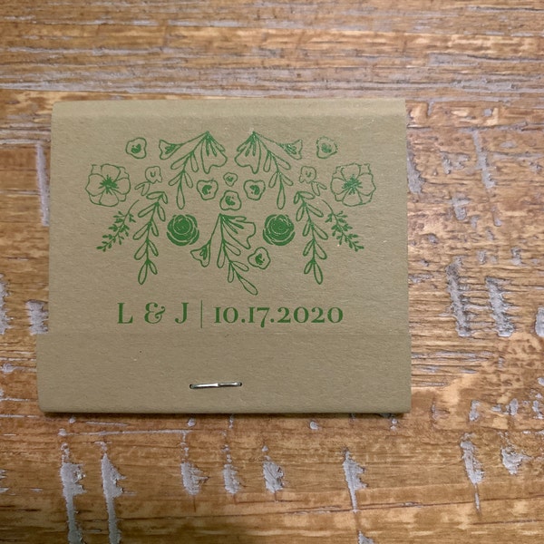 Personalized Matchbooks Custom Roses Design - Wedding Favor Matches ...