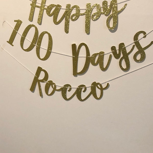 Happy 100 Days Banner, 100 Days Banner, Korean Birthday Banner, 100 ...