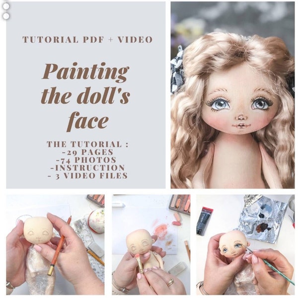 How to Draw the Face of a Textile Doll Tutorial on Creating a Doll for ...