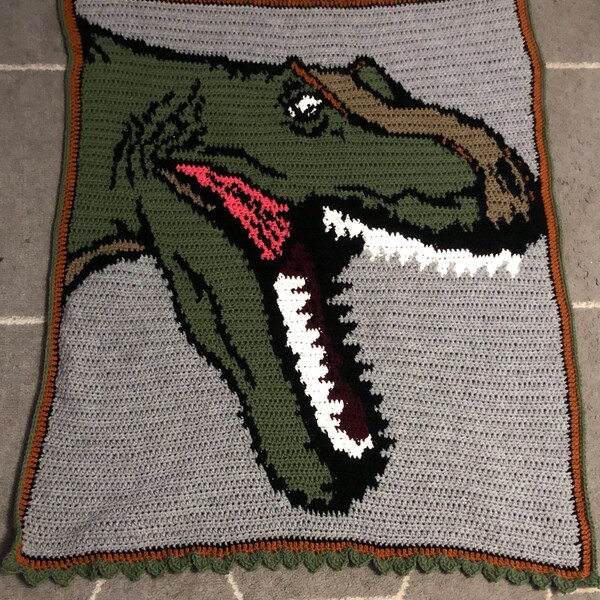 C2C T Rex Dinosaur Crochet Pattern / C2C Graphgan / Corner to Corner ...