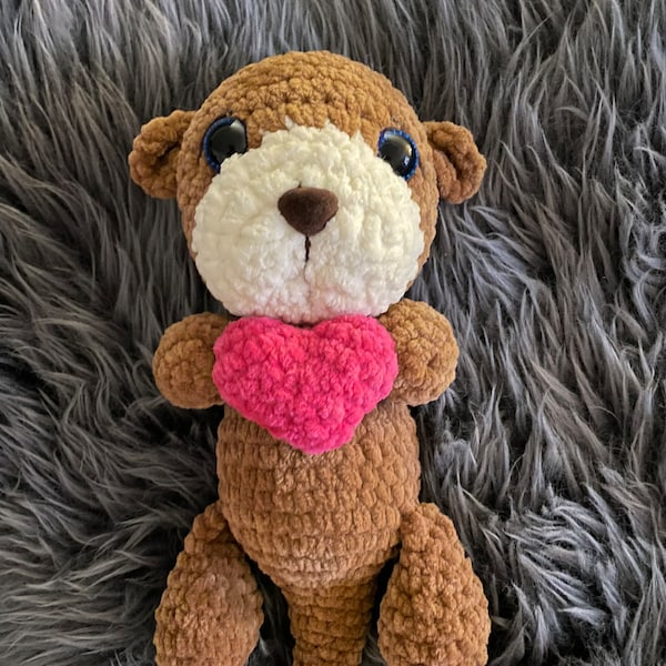 Low-sew Valentine Otter Danny Crochet Pattern, Valentines Day Amigurumi ...