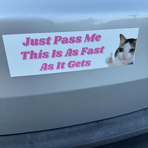 Bestie Please Let Me Merge Car Bumper Sticker Magnet Funny Meme Tiktok ...