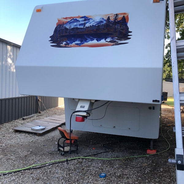 1 RV Trailer North Trail Mountain Scene Decal Graphic-725 - Etsy