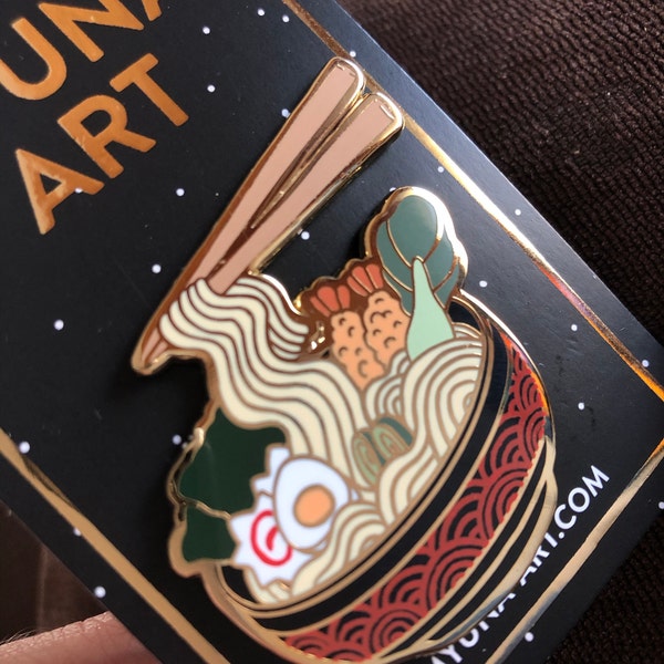 Myuna's Ramen Bowl Pin – Cute Japanese Culture Hard Enamel Pin for ...