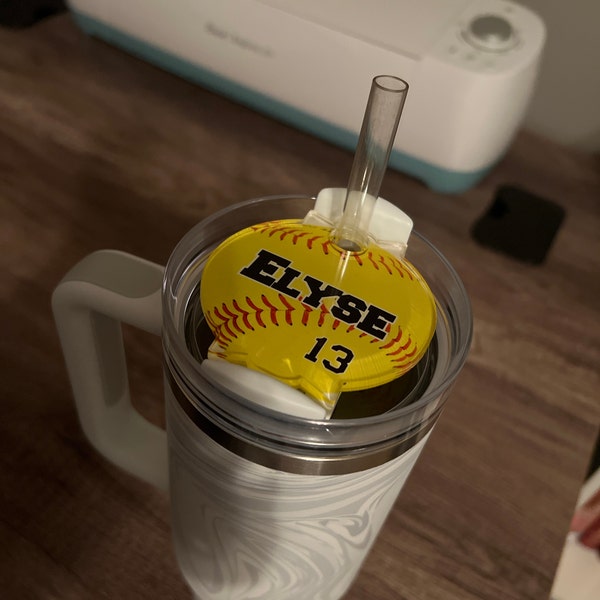 Softball Tumbler Topper, Personalized, Fits Stanley Tumblers 20oz, 30oz ...
