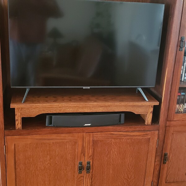 Mission Oak Style TV Riser Stand in Cherry Finish Arts and Craft ...