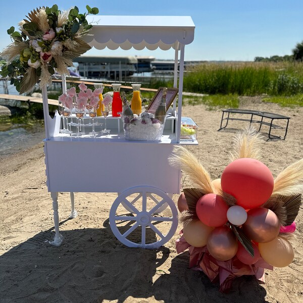 White PVC Sweet Cart: Collapsible Dessert Bar, Party Decor (70