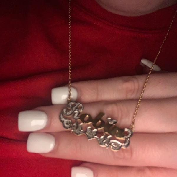 Personalized Double Name Plate in Sterling Silver With Gold Plated - Etsy