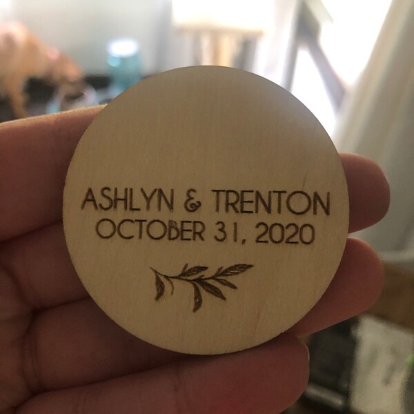 Wooden Wedding Magnets - Small Wedding Thank You Favos - Wedding Favors ...