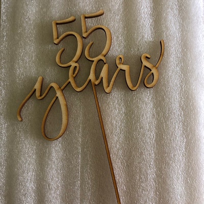 Custom Year Cake Topper Wood Anniversary Cake Topper Wood Birthday Cake ...