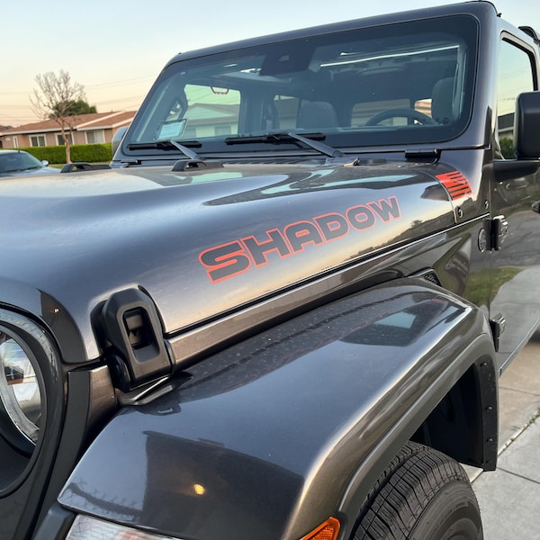 2 Color Custom Text and Font Hood Decals Fits Jeep Wrangler Jk Jl Tj Yj ...