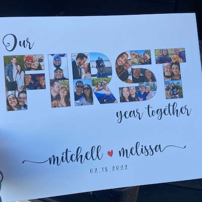 Our First Year Together Personalized Photo Collage, One Year ...