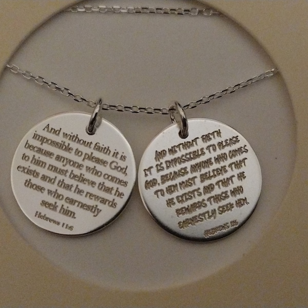 Bible Verse Necklace, Minimalist Pendant, Scripture Jewelry, Christian ...