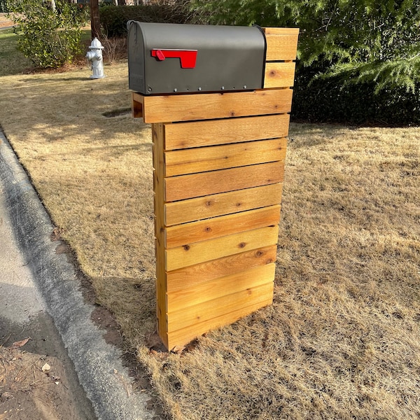Modern Design Mailbox - Natural Cedar - Etsy