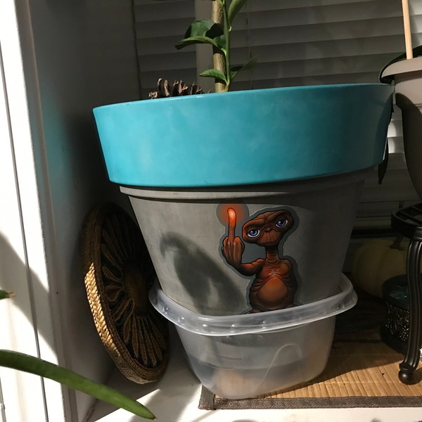 E.T. Middle Finger Vinyl Sticker - Etsy