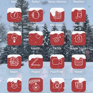First Snow Christmas App Icons Ios Icons Xmas Green Red - Etsy