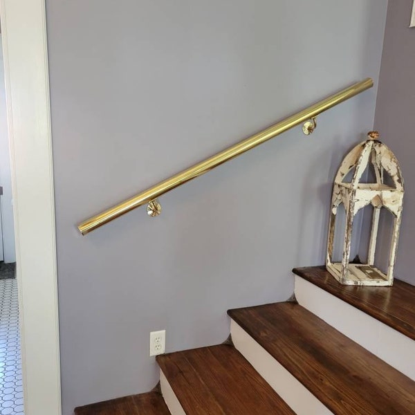 Custom Polished Brass Handrail Kit (with End Caps) | Premium Solid ...
