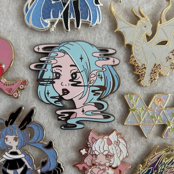 I Believe Enamel Pin, Kawaii Anime Girl Lapel Pin, Cute Trippy Hat Pin ...
