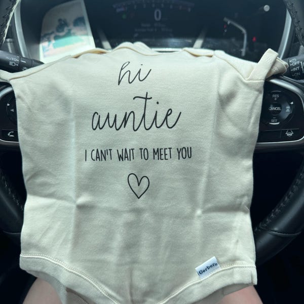 Hi Auntie Organic Cotton Baby Onesie® | Pregnancy Announcement| Unisex ...