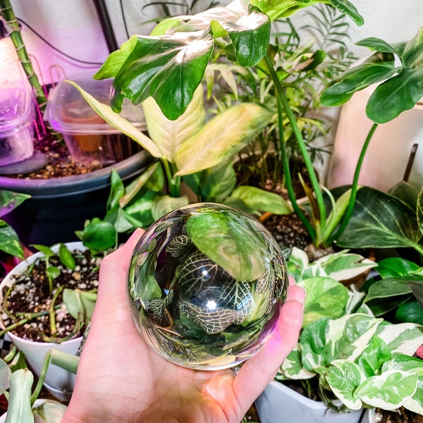 Crystal Clear Leaded Crystal Ball With Wood Stand Gazing Crystal Ball ...