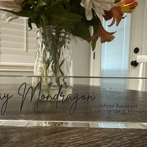 Desk Plaque, Name Plate for Desk, Personalized Acrylic Gift, Custom ...