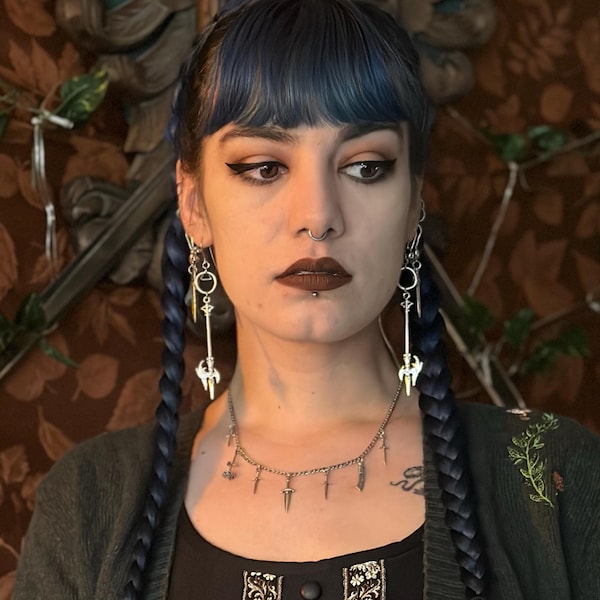 Morgana - Necklace - Choker - Bird - Skull - Lariat - Pendant - Witchy ...