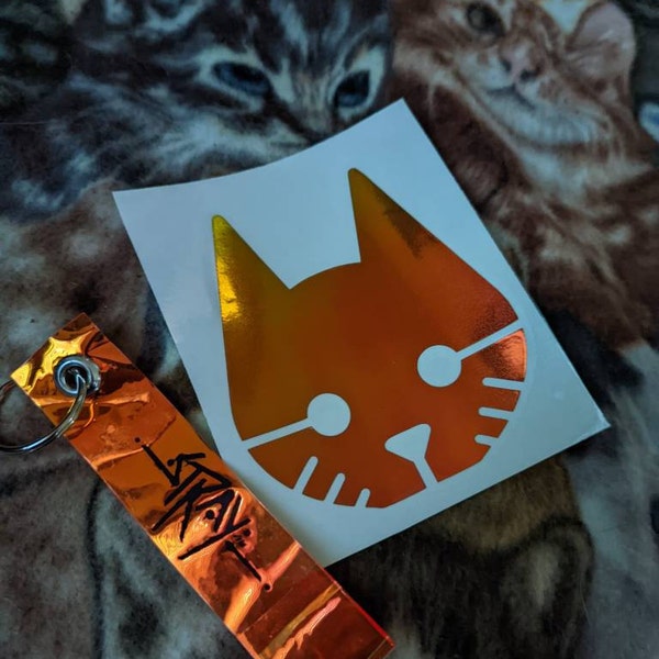 Stray Cat Game Inspired Decal Holographic Vinyl Sticker Car Accessory ...