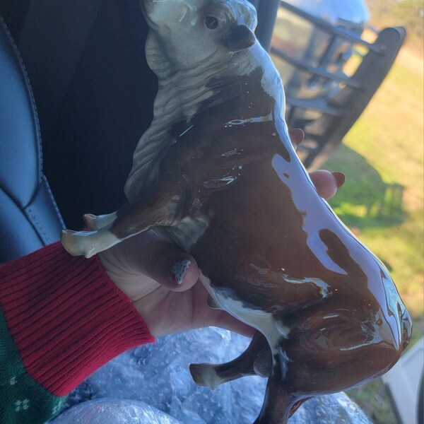 Red Leopard Spot Friesian Stallion -23cm High X 22cm Long - Ceramic ...