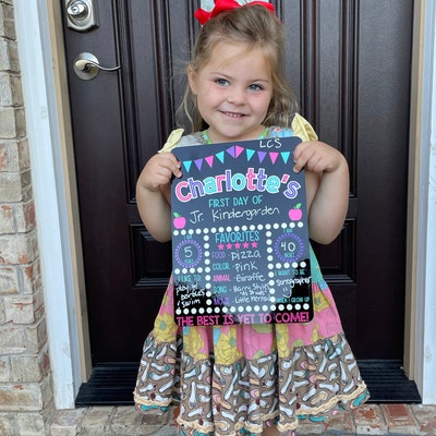 Preschool 1st Day of School, Rainbow First Day Reusable Sign, 1st Day ...