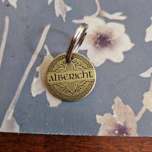 Personalized Pet Tag Elven Scrollwork With Celtic Border Custom Dog Cat ...