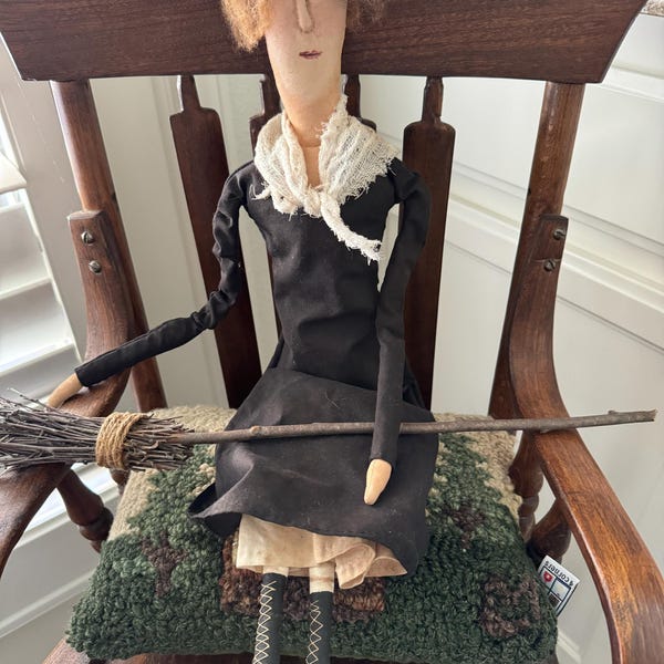 Folk Art Halloween Cloth Witch Doll, Ornie, Bowl Filler - Etsy