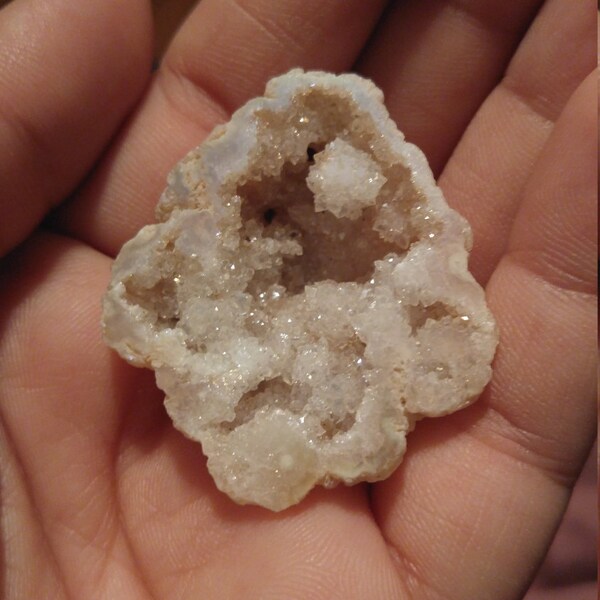 Geode Pendant, Opal Druzy Geode, White Raw Opal Druzy, Iridescent Stone ...