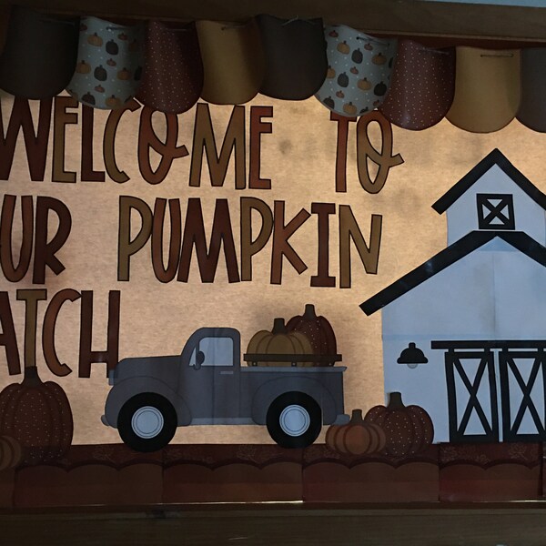 Pumpkins at the Barn - Fall - Thanksgiving - Bulletin Board Kit - Etsy