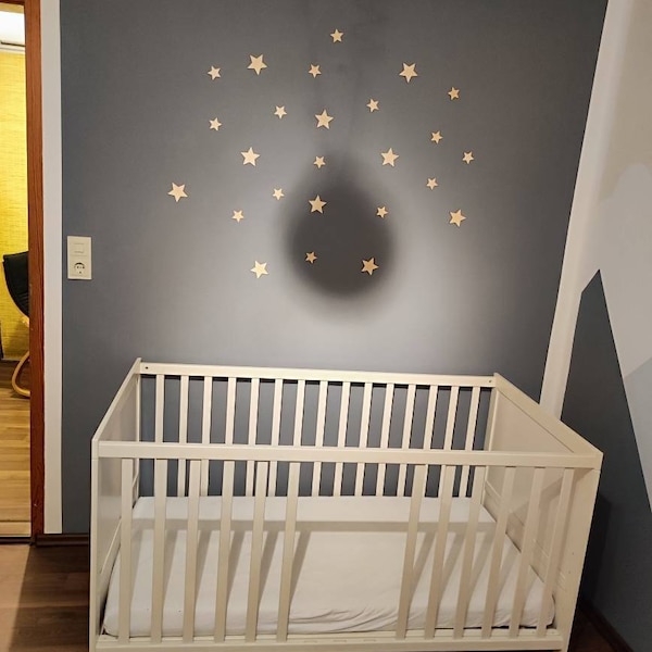 Wooden Stars 20 Set, Holzsterne an Der Wand, Wooden Shape Stars, Wall ...