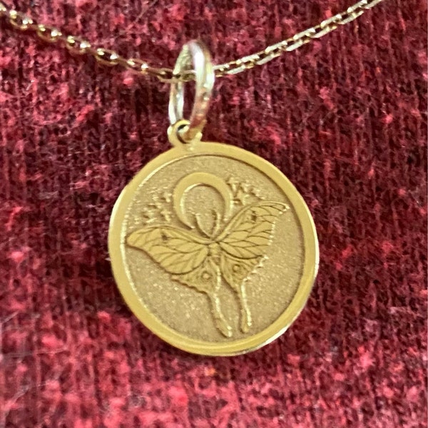 Real 14k Solid Gold Moth Necklace, Personalized Moth Pendant, Dainty ...