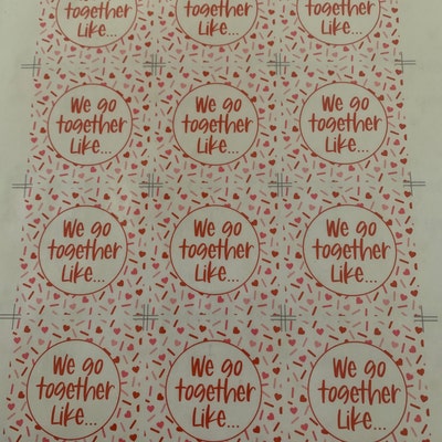 Instant Download We Go Together Like Valentine Cookie Tag, Red Pink ...