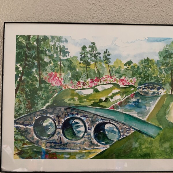 AMEN CORNER WATERCOLOR Painting, Augusta National Golf Course, Golf Art ...