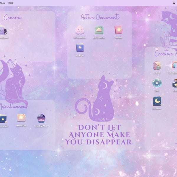 Midnight Cat Desktop Icons, Icon Set, Cat Folder Icons, Windows Icons ...