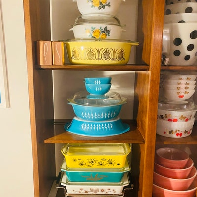 RARE Agee Crown Pyrex Turquoise Picket Fence Ramekins - Etsy