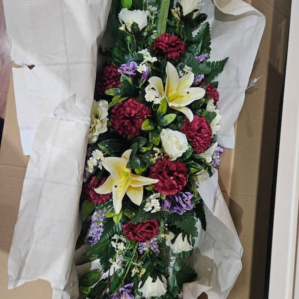 NAN WREATH - White With Yellow or ANY 3 Letters/colours Custom Funeral ...