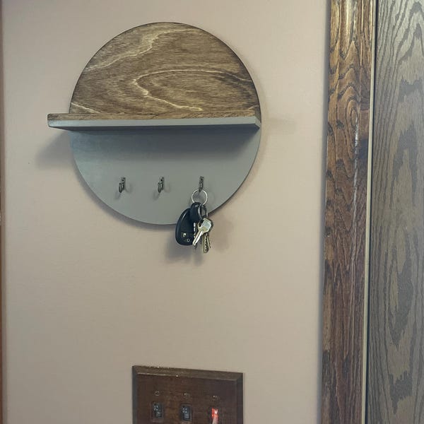 Key Hooks & Shelf, Key Holder, Key Organizer, Entryway Shelf - Etsy