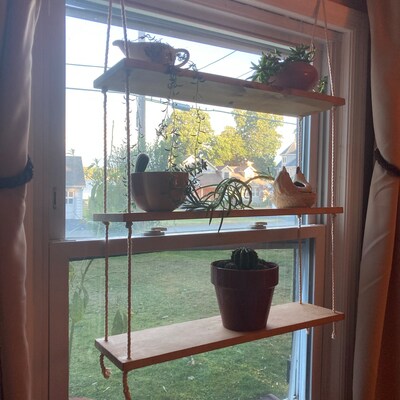Window Plant Shelf Hanging Window Shelf 3 Tiered Window Floating ...