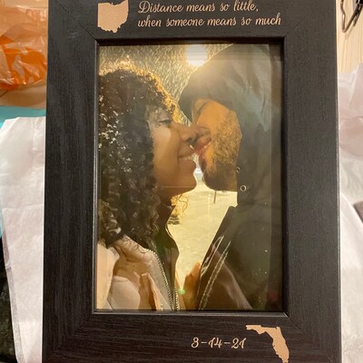Personalized Long Distance Relationship Picture Frame black: Valentine ...