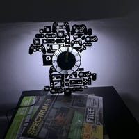 Gamer Clock With Led Light, Video Gaming Gifts, Game Room Wall Decor ...