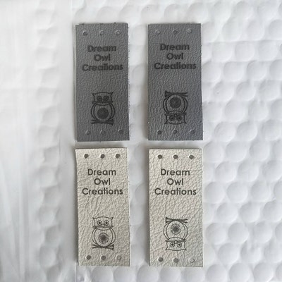 Center Fold Leather Labels Custom Folding Labels Personalized Logo ...