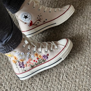 Embroidered Converse/flower Converse/converse LOW - Etsy